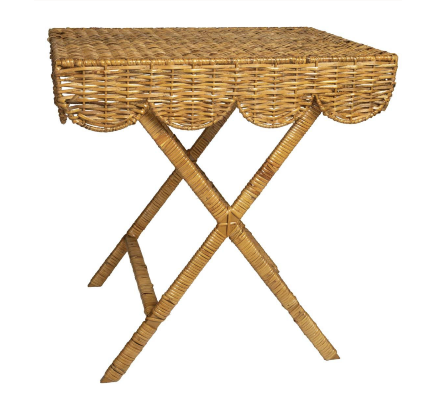 Wicker Tray Table with X-Legs: Final Sale