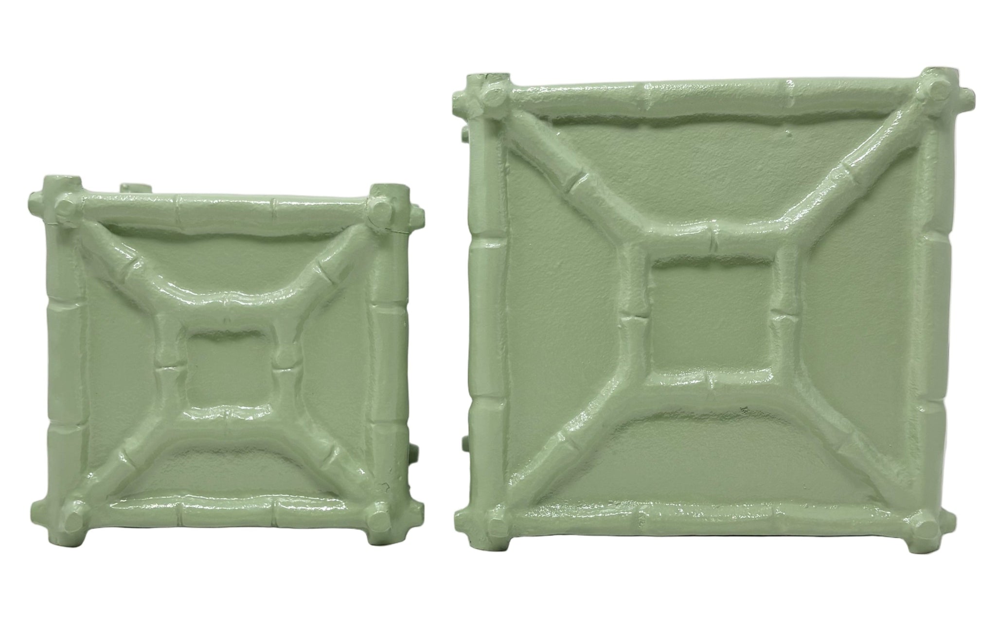 Beautiful green bamboo box planters (2 sizes)