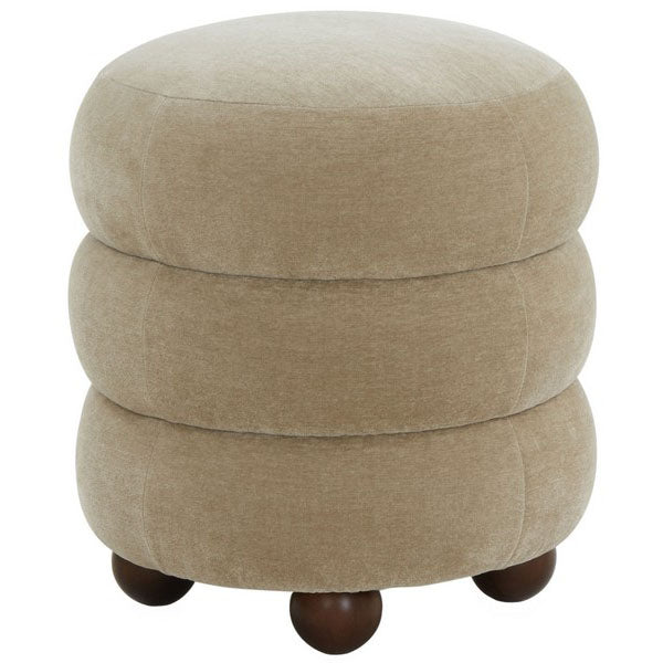 Cecelia Round Channel Tufted Ottoman | Safavieh Couture - SFV5133