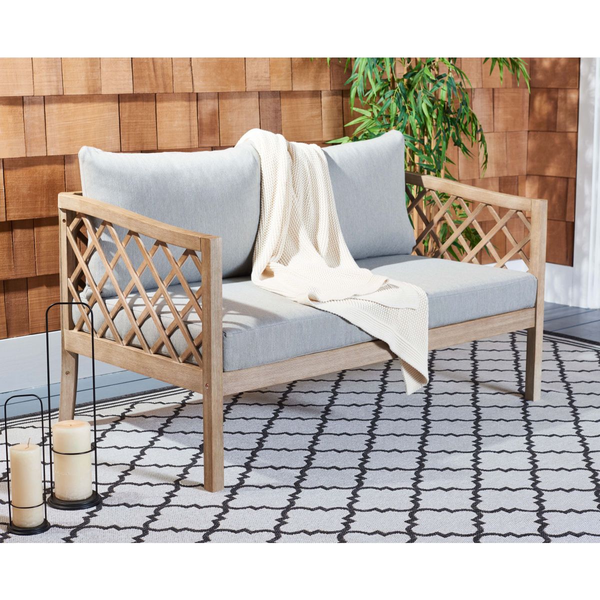 Safavieh Fiji Wood Patio Sofa | Safavieh Couture - CPT1037