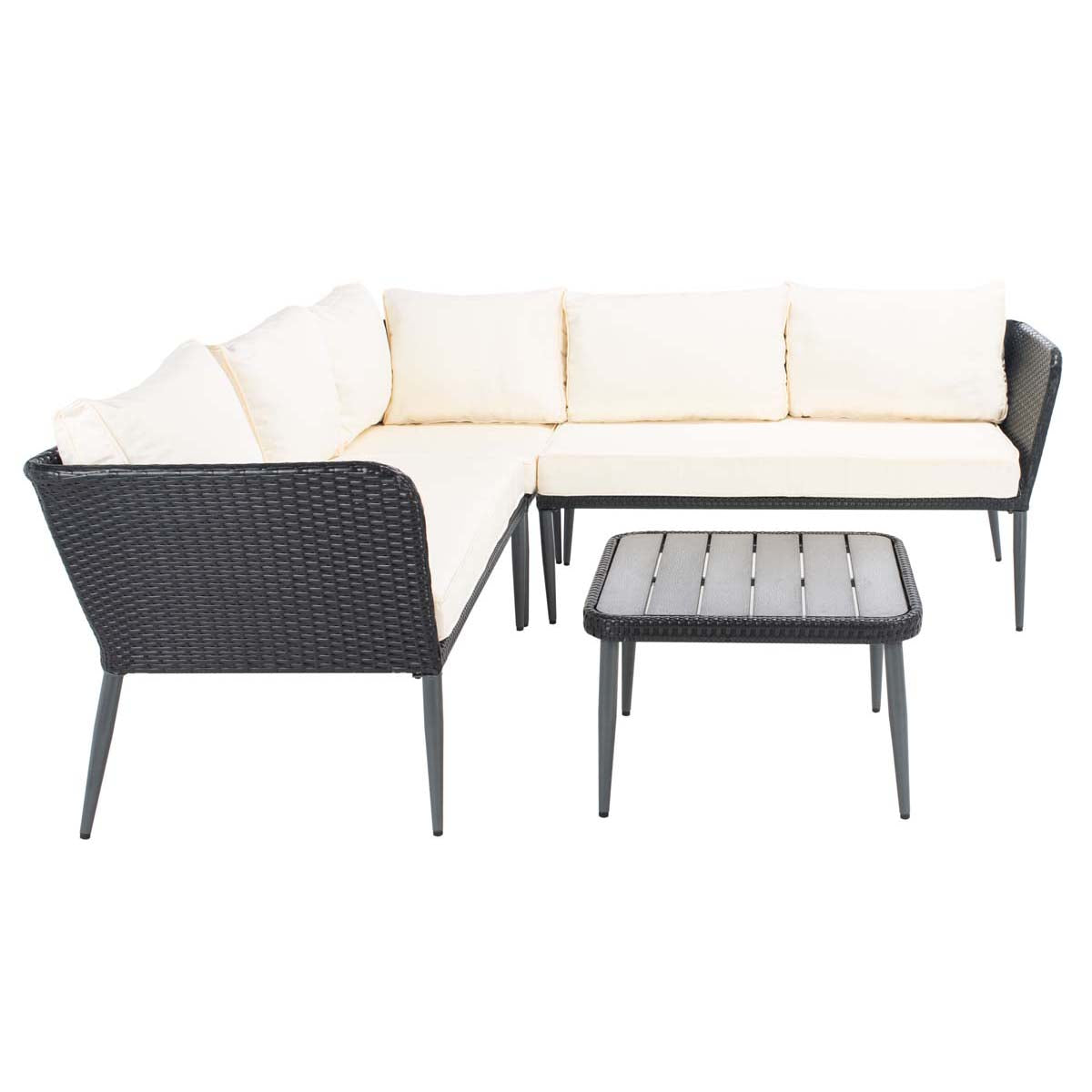 Safavieh Serson 4 Pc Sofa Set - Black / Beige