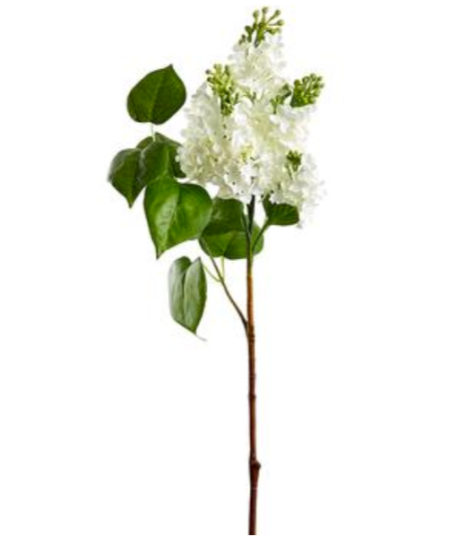 Amazing lifelike 26" white lilac stems (box of 6 stems)
