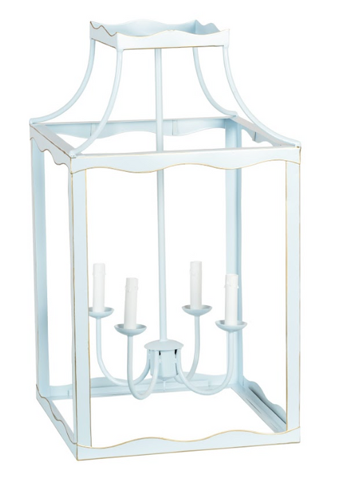 SOFT BLUE & GOLD LARGE LANTERN