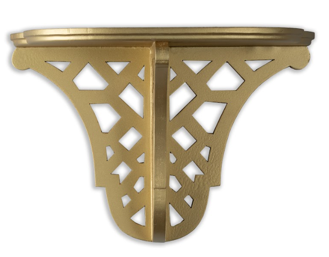 Fabulous antiqued gold fretwork brackets (medium)