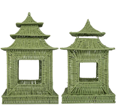 Incredible new mossy green wicker pagodas (2 sizes)