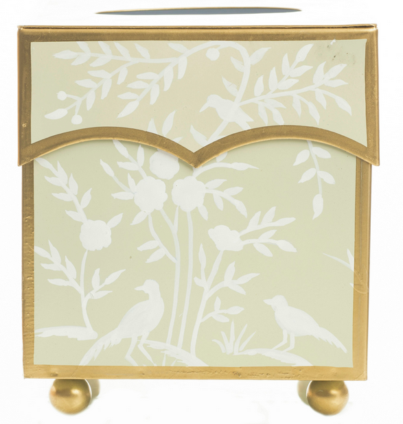 Stunning new soft celadon/white scalloped tissue box