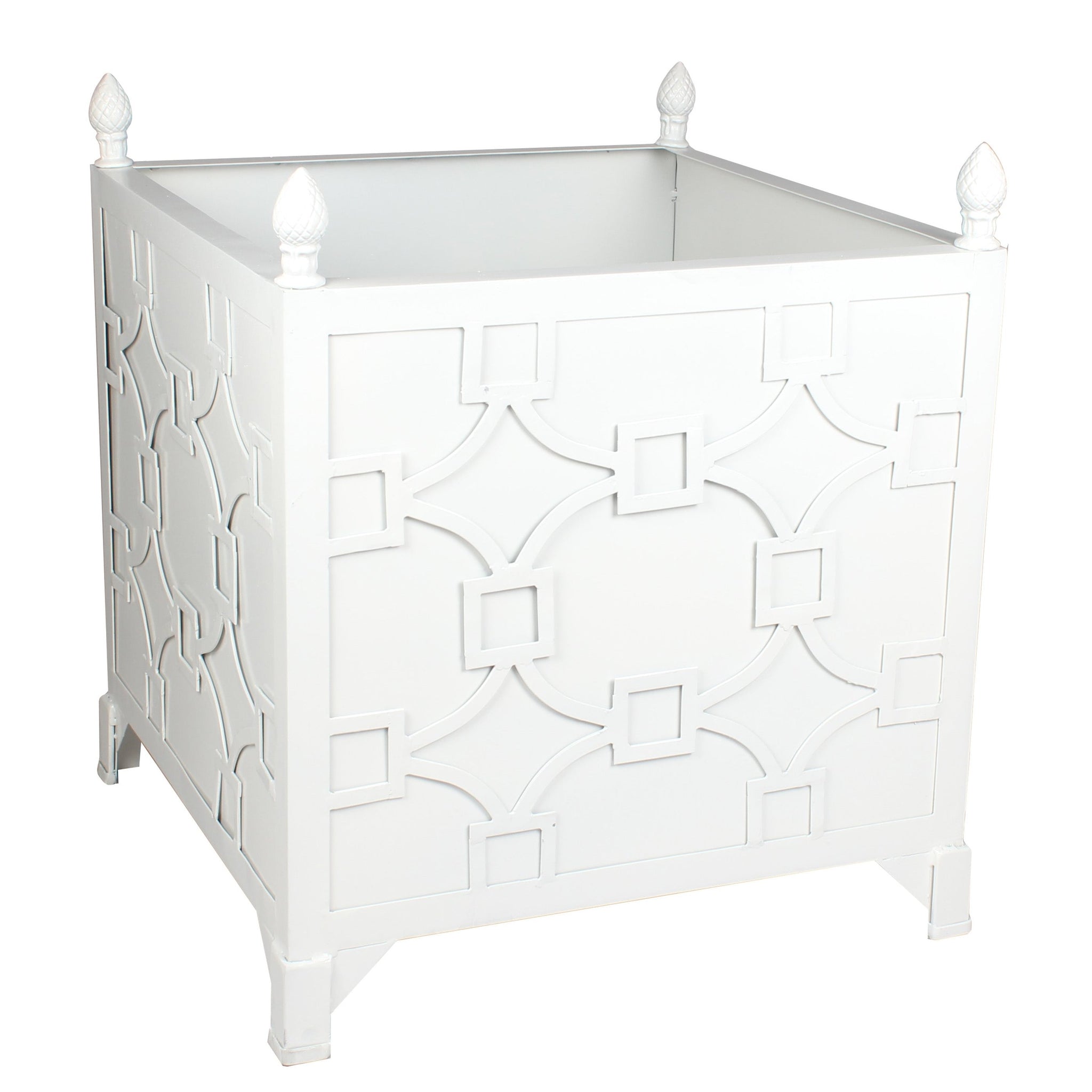 Ivory Fretwork Provence Planter