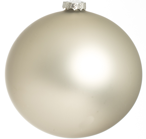 Ivory Pearlized Ball Ornament